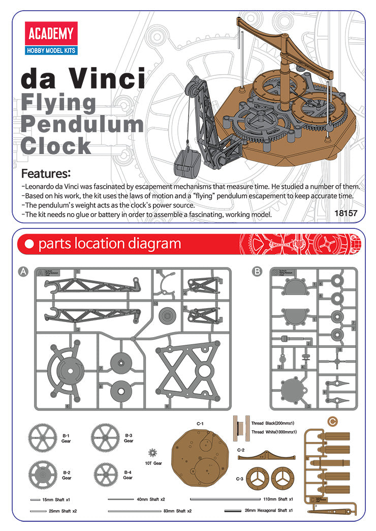 Academy 18157 Da Vinci Pendulum Clock – Puzzle Craft