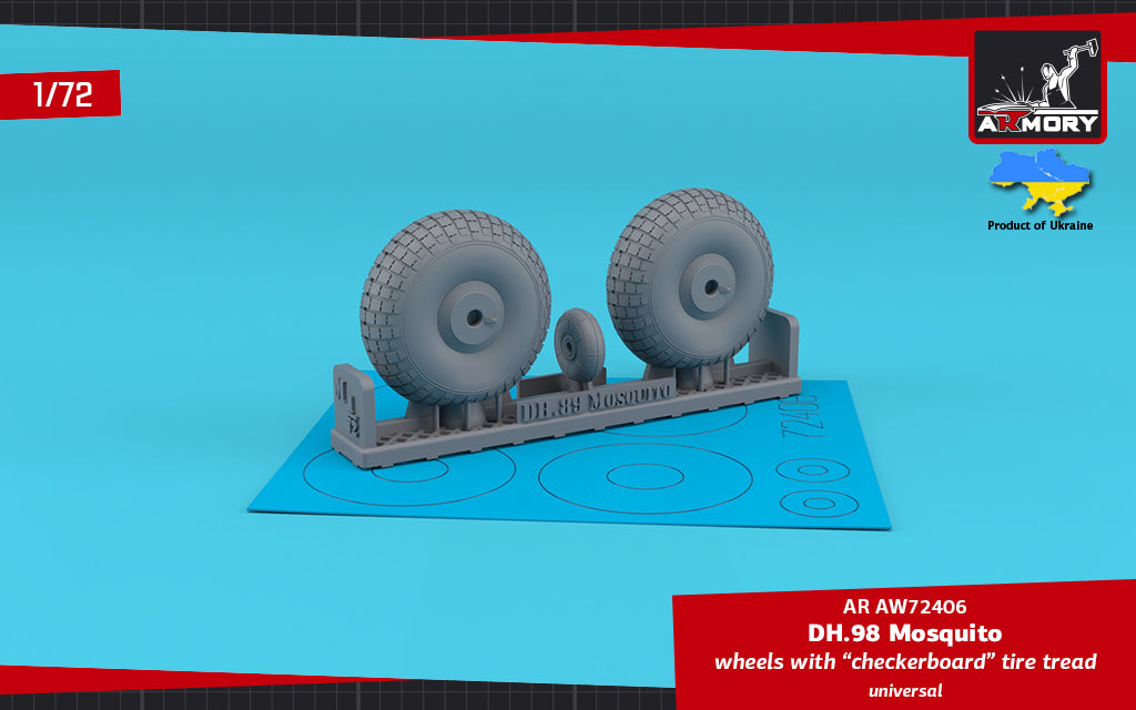 Armory AR AW72406 1:72 de Havilland DH.98 Mosquito wheels with weighte ...