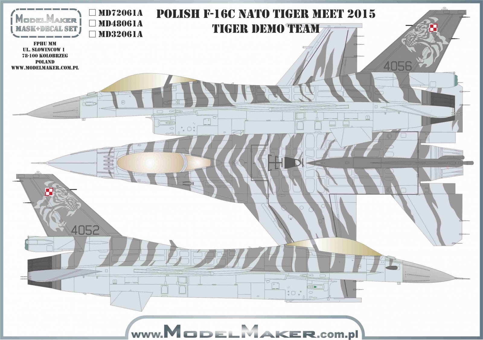 Model Maker Decals D48061A 1:48 Polish F-16C NATO Tiger Meet 2015 - F ...