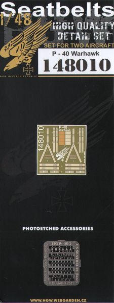 HGW 148010 1:48 Curtiss P-40B Tomahawk/P-40M/P-40P Warhawk Seatbelts w ...