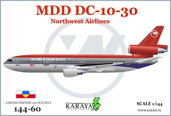 Karaya 144-60 1:144 Douglas DC-10-30 Northwest – Puzzle Craft
