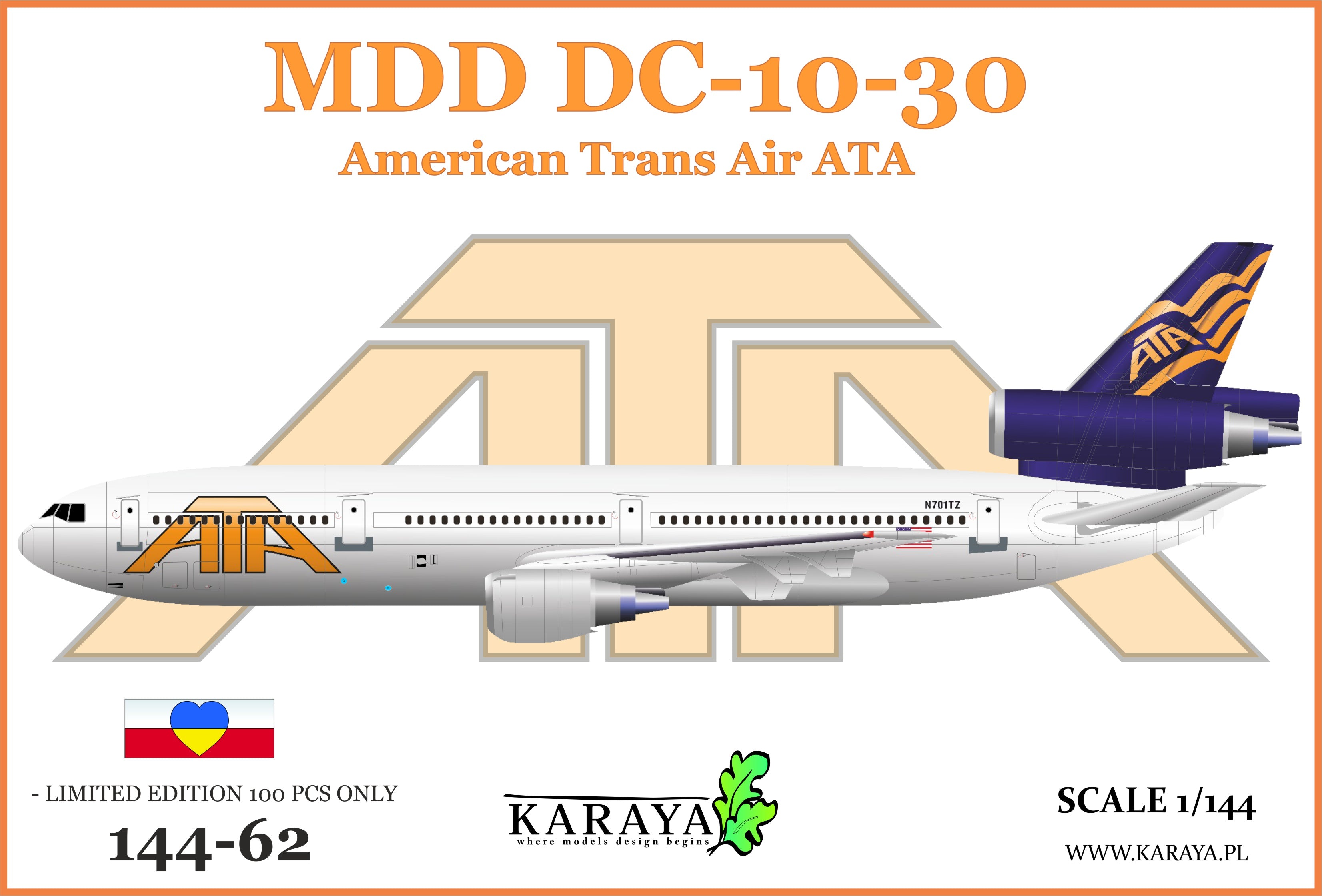 Karaya 144-62 1:144 Douglas DC-10-30 ATA – Puzzle Craft