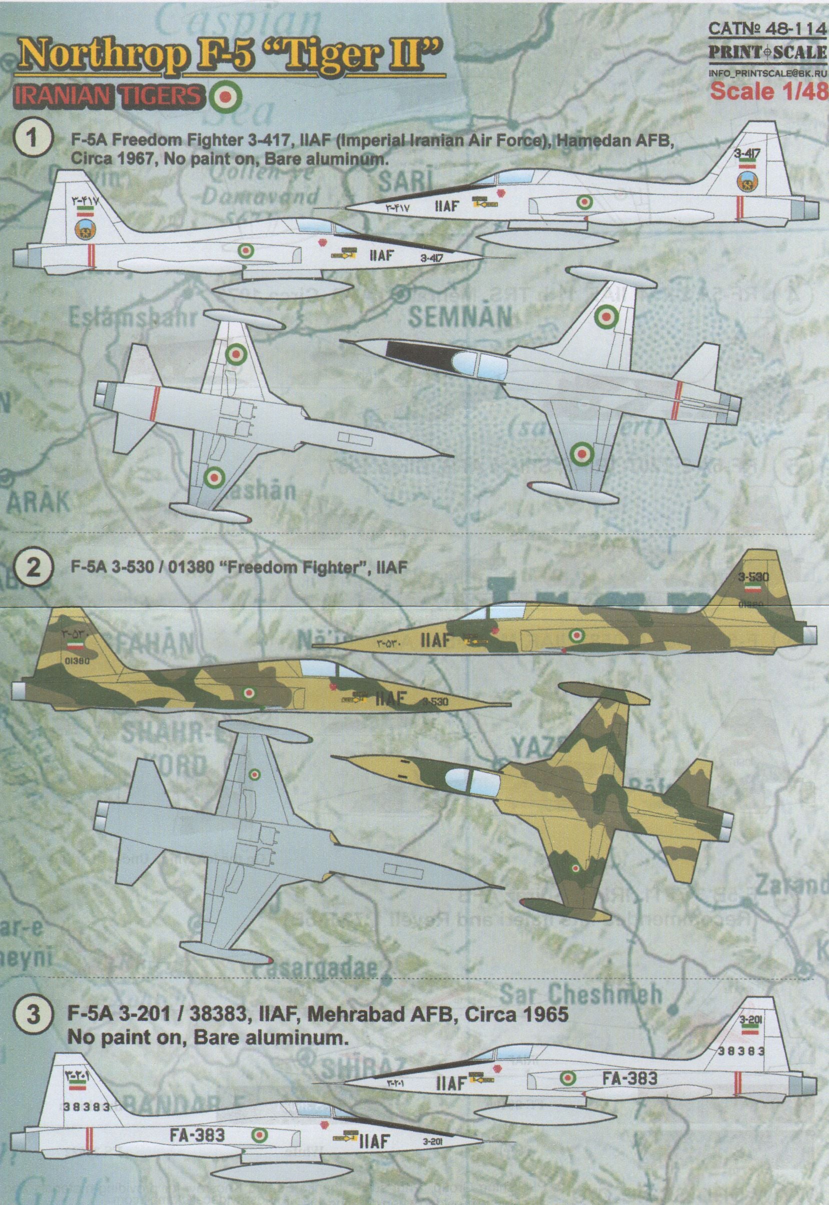 Print Scale 48114 1:48 Northrop F-5A 'Tiger II' Iranian Tigers Part 2 ...