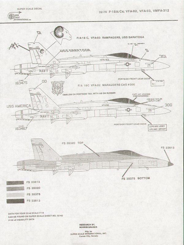 Superscale SS32076 1:32 McDonnell-Douglas F/A-18C – Puzzle Craft