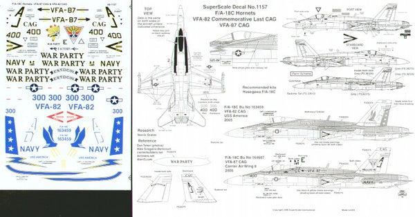 Superscale SS481157 1:48 McDonnell-Douglas F/A-18C Hornets – Puzzle Craft