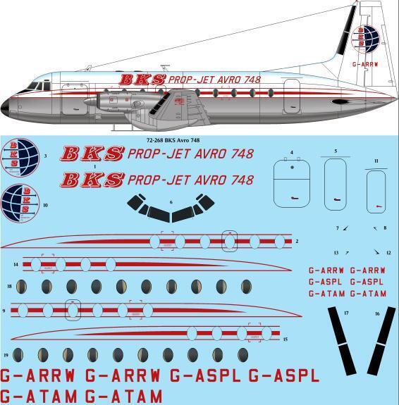 26 Decals TS72268 1:72 BKS 'Delivery' Avro 748 laser decal - for Mach ...